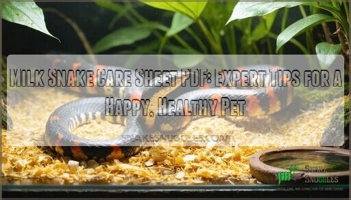 Milk Snake Care Sheet PDF: Expert Tips for a Happy, Healthy Pet